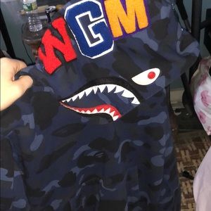 Bape | Shirts | Authentic Dark Blue Bape Hoodie Nonzippullover | Poshmark